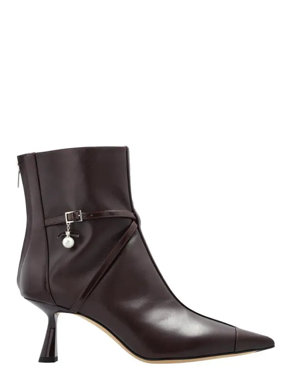 JIMMY CHOO Aren' Heeled Ankle Boots - Burgundy