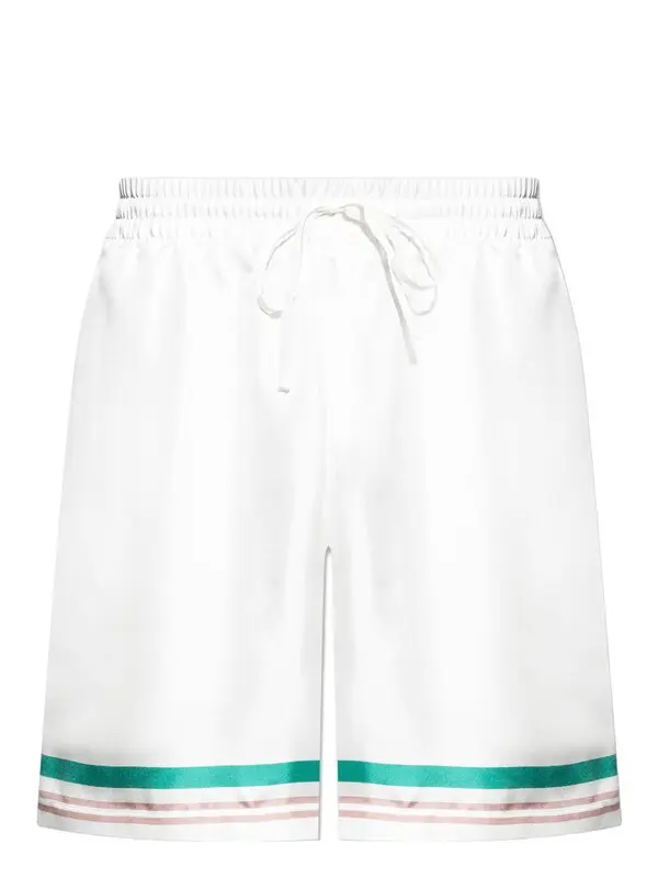 Casablanca Printed Silk Shorts - White
