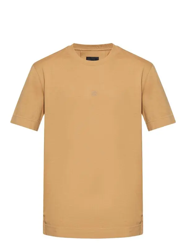 Givenchy Cotton T-shirt With Embroidered Logo - Beige