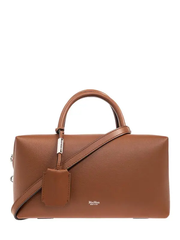 Max Mara Leather Holdall Handbag - Brown