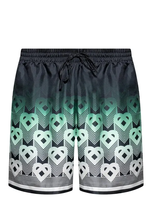 Casablanca Printed Silk Shorts - Green