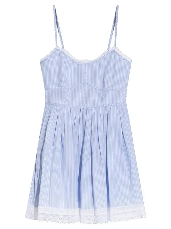 LoveShackFancy Harrisine Dress - Light Blue