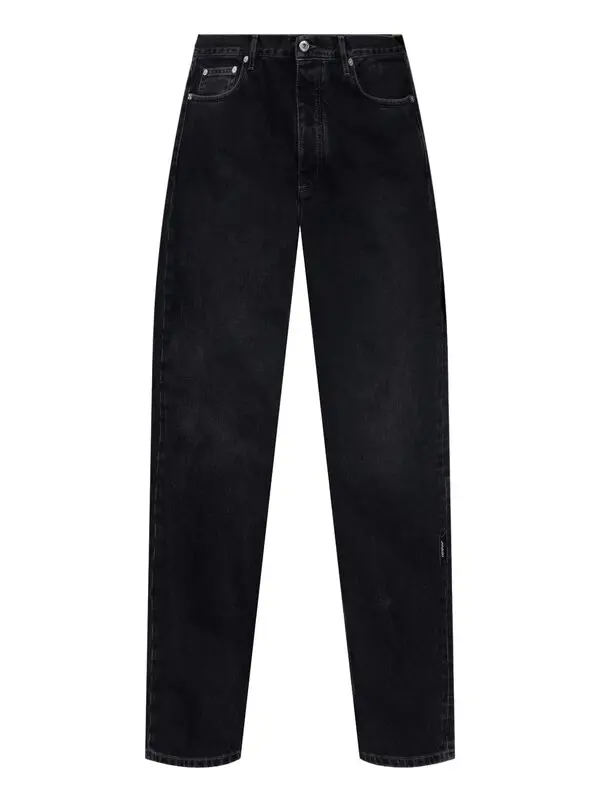 Off-White Straight Leg Jeans With Pocket Detail - Black
