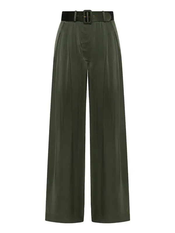 Zimmermann Silk Wide-leg Trousers - Green