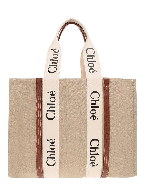 Chloé Woody Large Shopper Bag - Beige