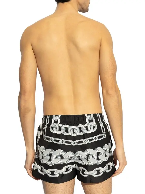 Versace Medusa Chain Print Swim Shorts - Black
