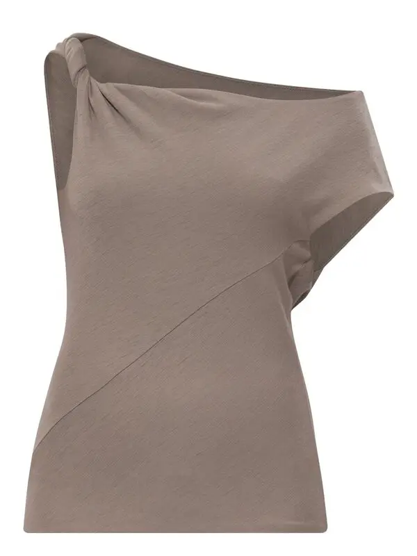 ENTIRE STUDIOS Asymmetric Wool Top - Brown