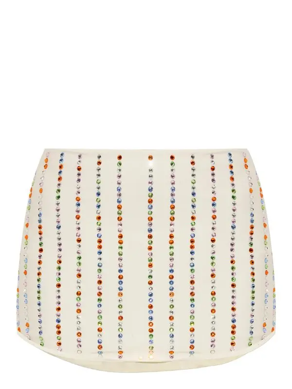 Oseree Skirt With Decorative Finish - White