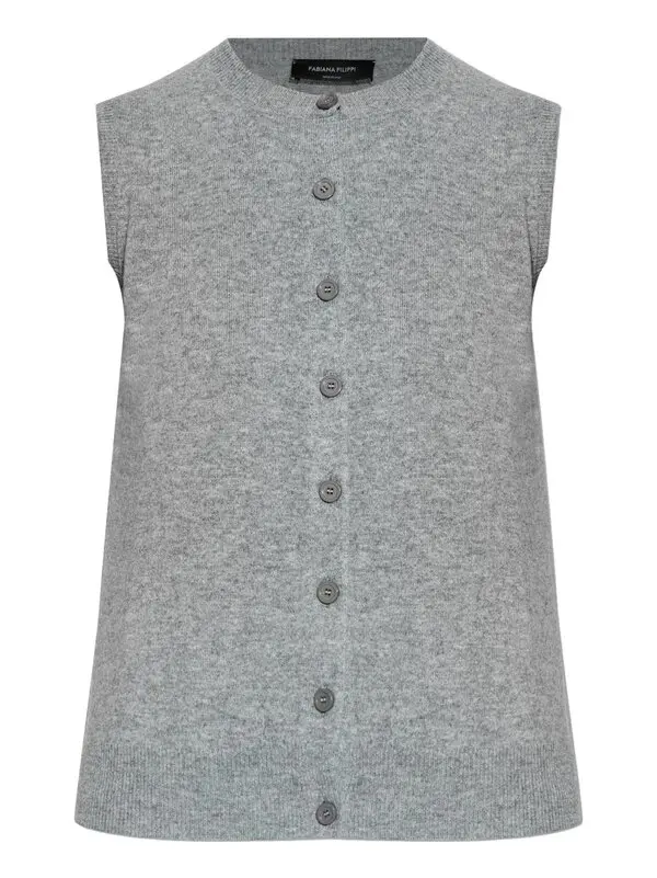 Fabiana Filippi Wool, Cashmere, And Silk Knit Vest - Grey