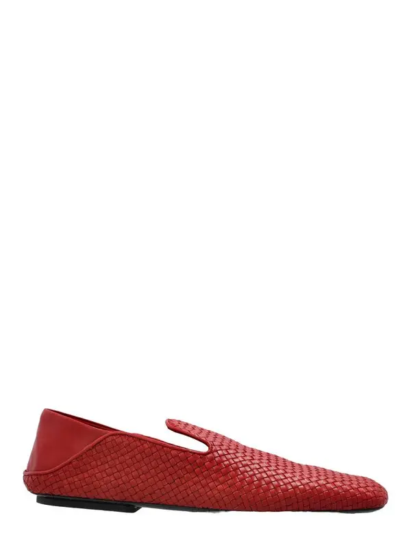 Bottega Veneta Adamo Leather Slip-on Loafers - Red