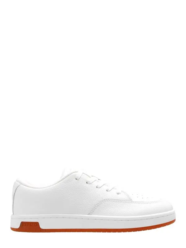 Kenzo Grained Leather Lace-up Sneakers - White