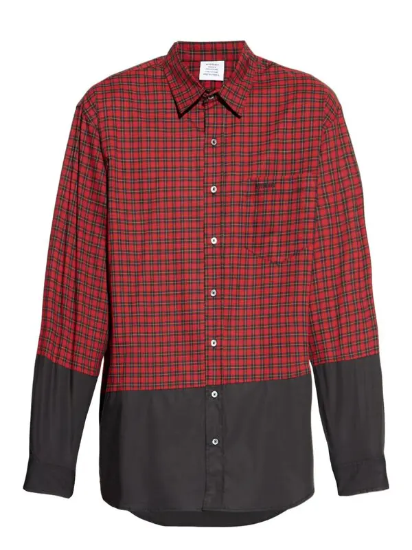 Vetements Two-tone Plaid Pattern Shirt - Red