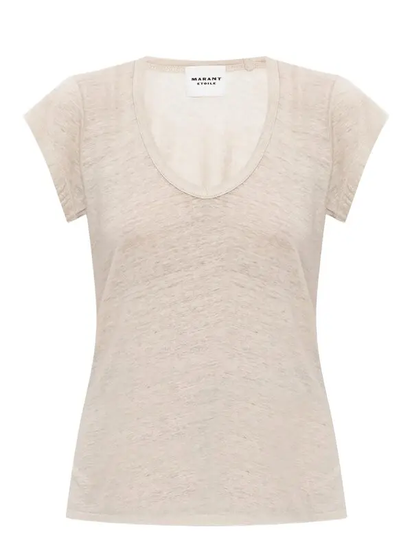 MARANT ETOILE Zankou Linen T-shirt - Cream