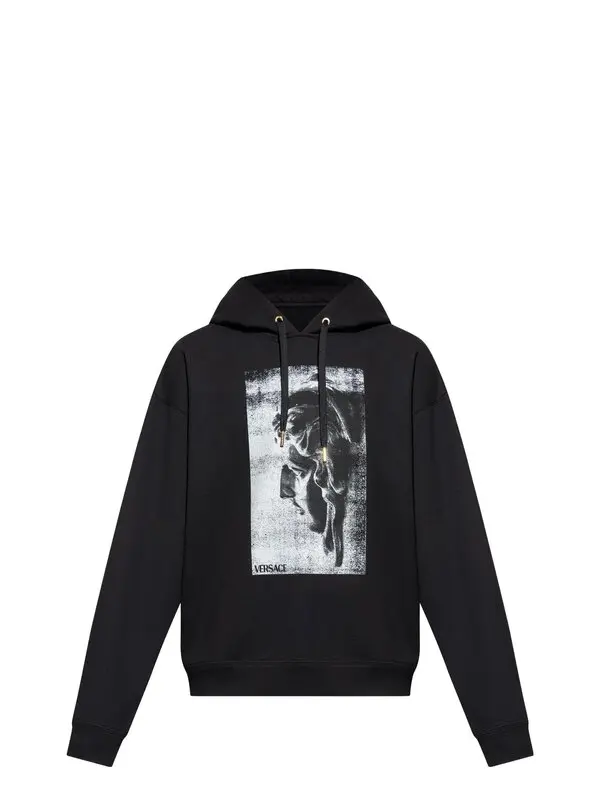 Versace Classical Art-inspired Cotton Hoodie - Black