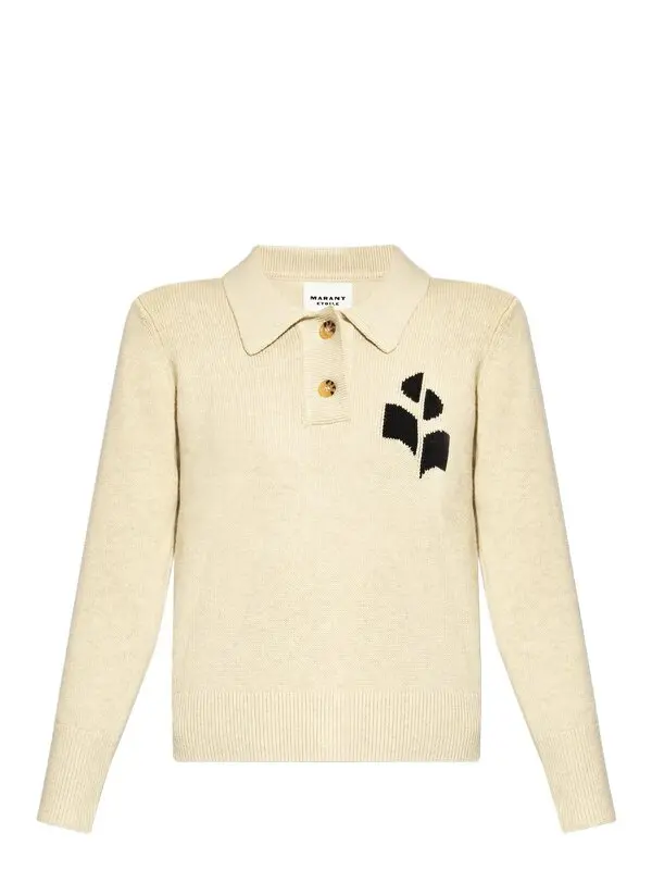 MARANT ETOILE Nola Polo Sweater - Beige