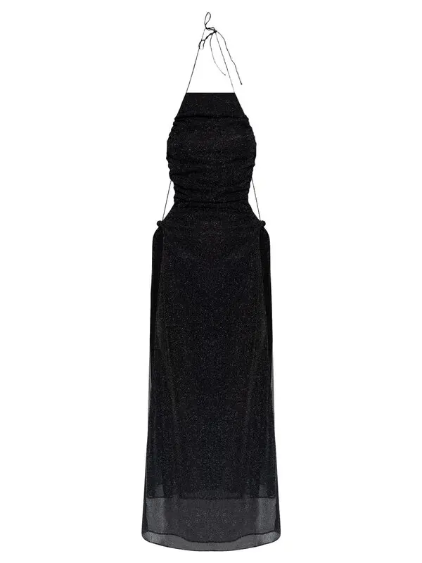Oseree Lurex Thread Dress - Black