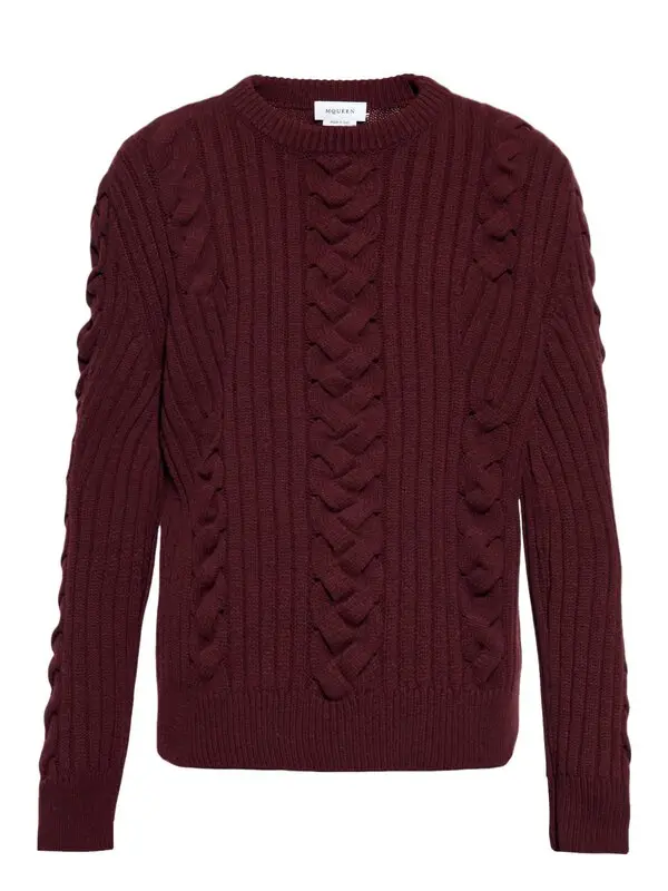 Alexander McQueen Sweater With Decorative Knit - Burgundy