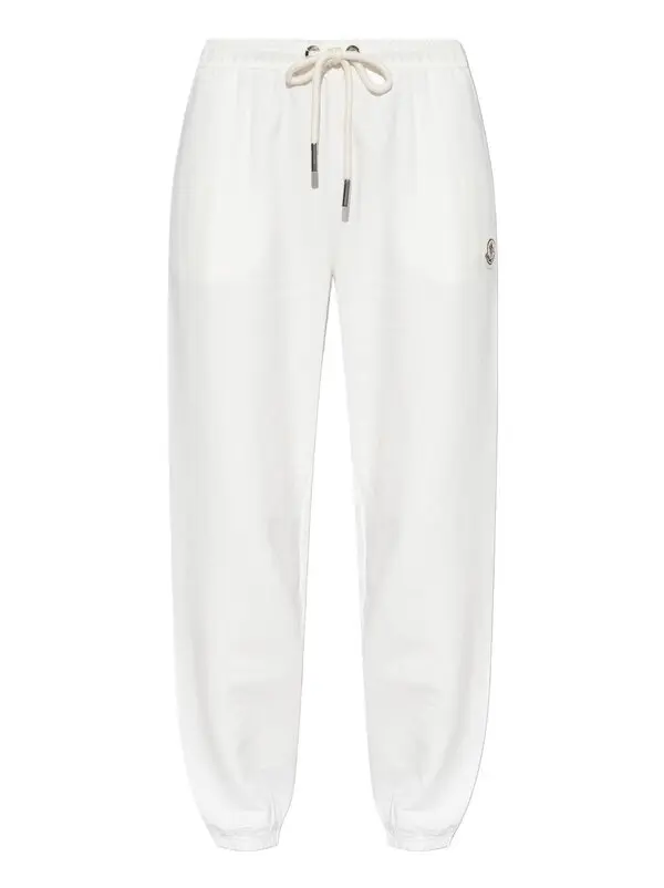 Moncler Sweatpants With Logo Patch - White