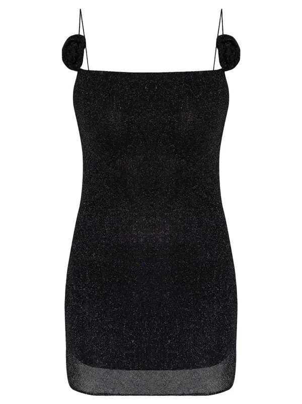 Oseree Lurex Thread Dress - Black