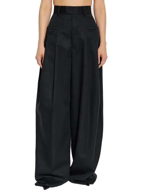 Dsquared2 Wool Palazzo Trousers - Black