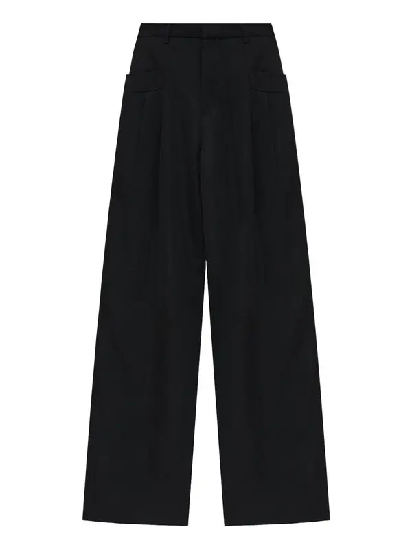 R13 Wool Pleated Trousers - Black