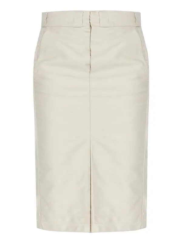 MAISON MARGIELA Cotton Skirt With Frayed Hem - Cream