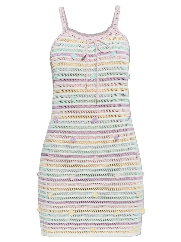 Casablanca Crochet Knit Appliqué Dress - Multicolour
