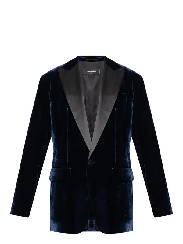 Dsquared2 Velvet Blazer - Navy Blue