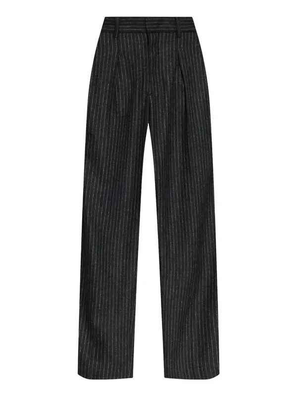 Isabel Marant Lisetta Pinstriped Wool And Cashmere Trousers - Black