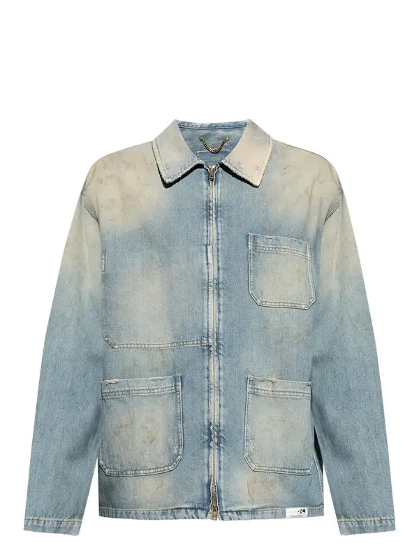 Golden Goose Vintage Effect Denim Jacket - Blue