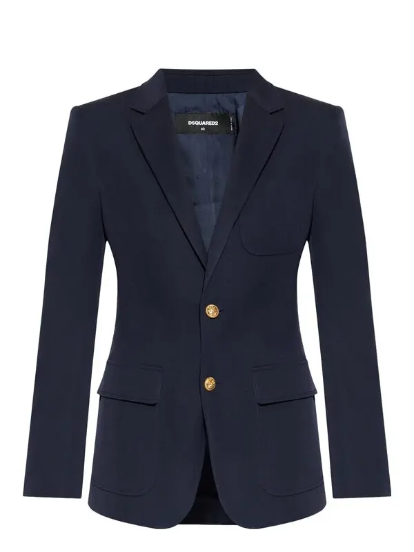 Dsquared2 Wool Blazer - Navy Blue