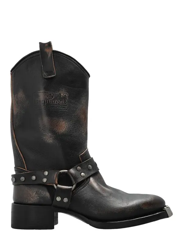Dsquared2 Leather Ankle Boots - Brown