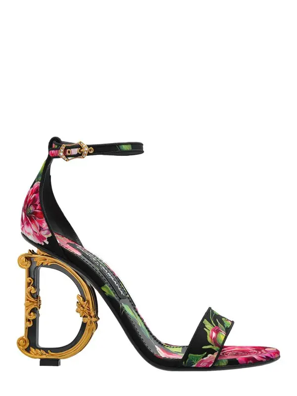 Dolce & Gabbana Heeled Sandals With Floral Detail - Multicolour
