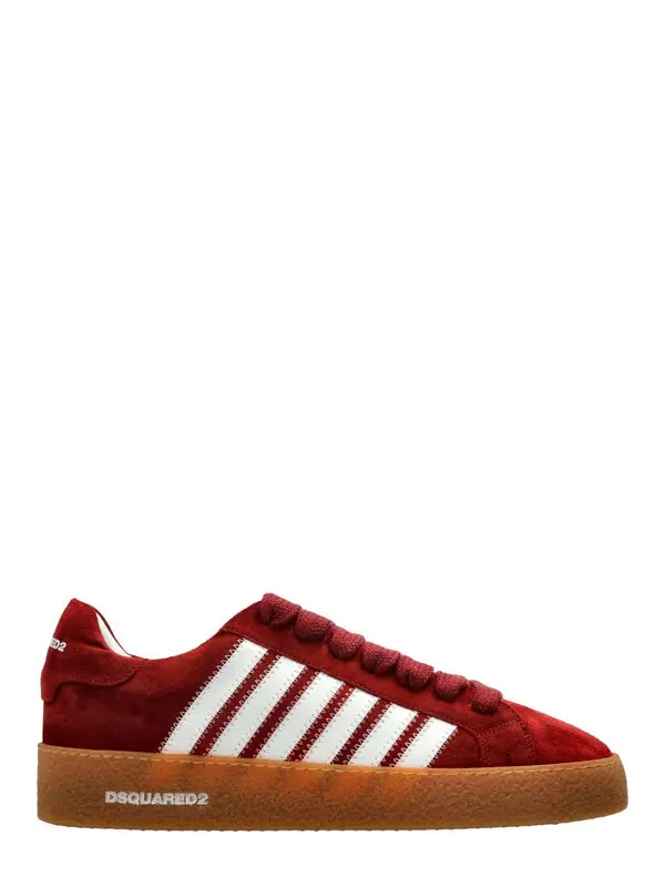 Dsquared2 Rapper's Delight Leather And Suede Sneakers - Red