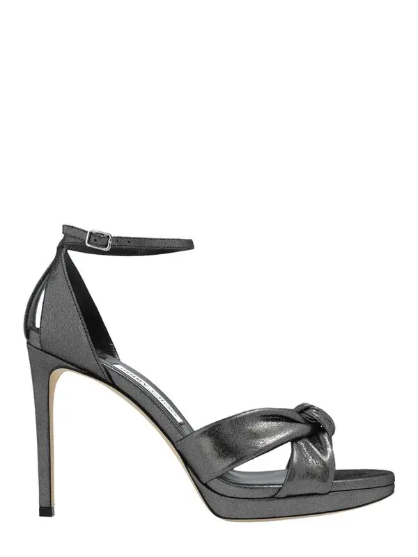 JIMMY CHOO Rosie Metallic Platform Sandals - Silver