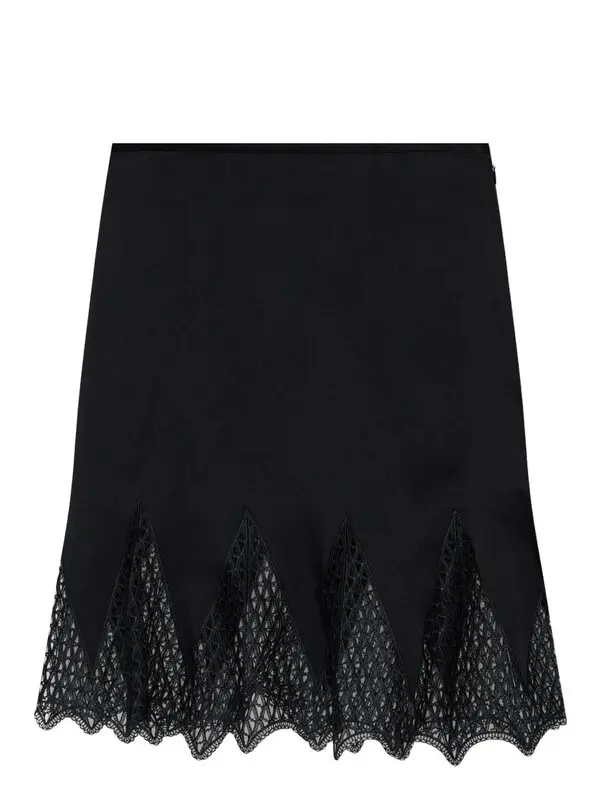 Versace Skirt With Lace Inserts - Black