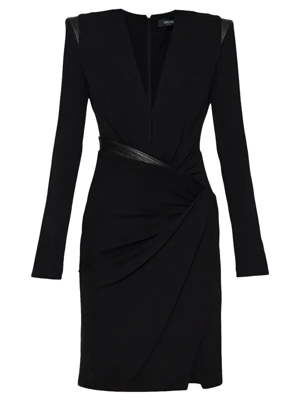 Versace Dress With Decorative Draping - Black