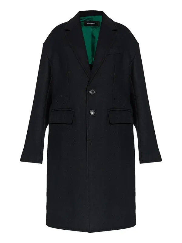 Dsquared2 Wool Overcoat - Black