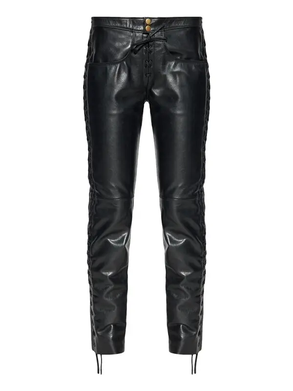Isabel Marant Cyerra Leather Trousers - Black
