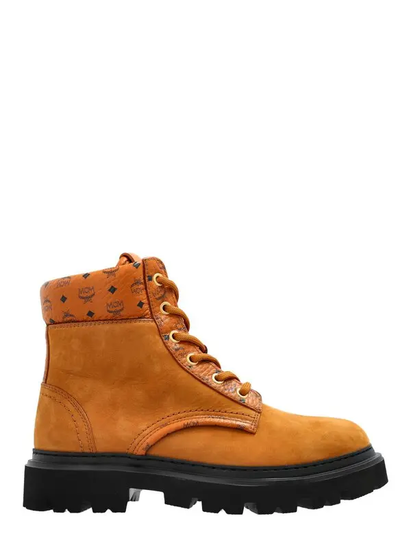 Mcm Suede Lace-up Boots - Brown