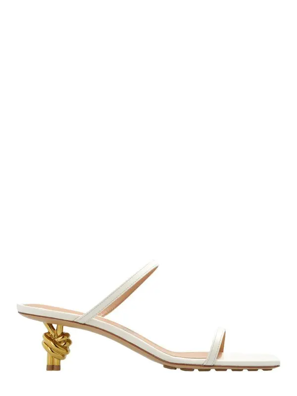 Bottega Veneta Knot Heeled Sandals - White
