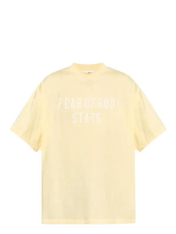 Fear Of God T-shirt With Printed Logo - Yellow