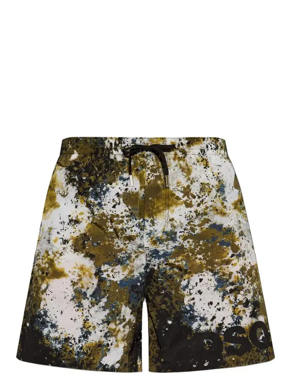 Dsquared2 Paint Splatter Swim Shorts - Green