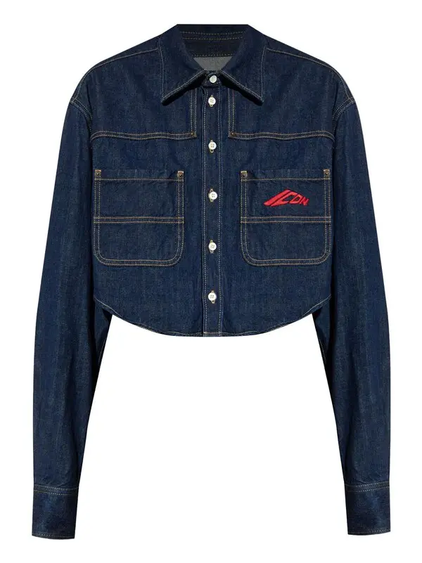 Dsquared2 Denim Cropped Shirt - Navy Blue