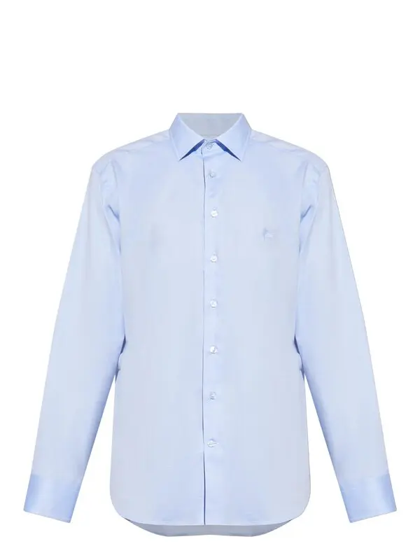 Etro Shirt With Embroidered Logo - Light Blue