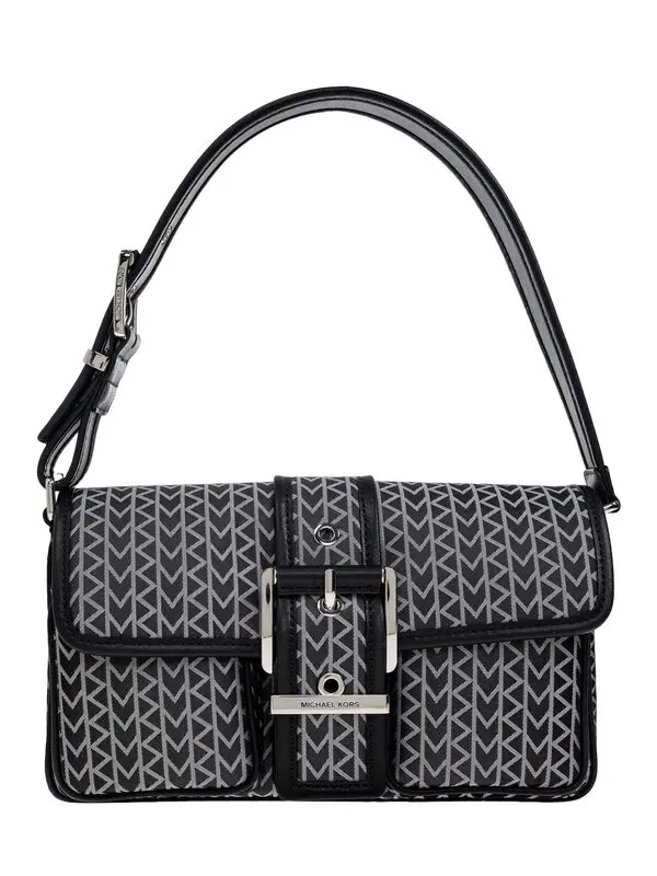 Michael Kors Colby Monogram Shoulder Bag - Black