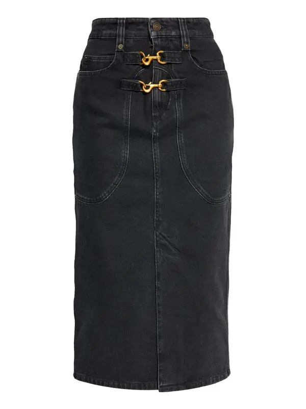 Isabel Marant Pavina Denim Midi Skirt - Black
