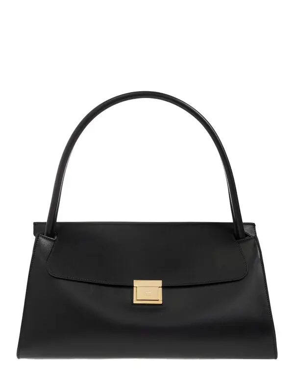Ami Leather Shoulder Bag - Black