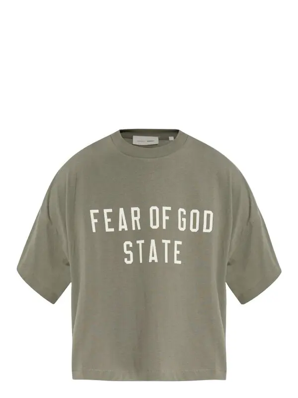 Fear Of God T-shirt With Printed Logo - Green