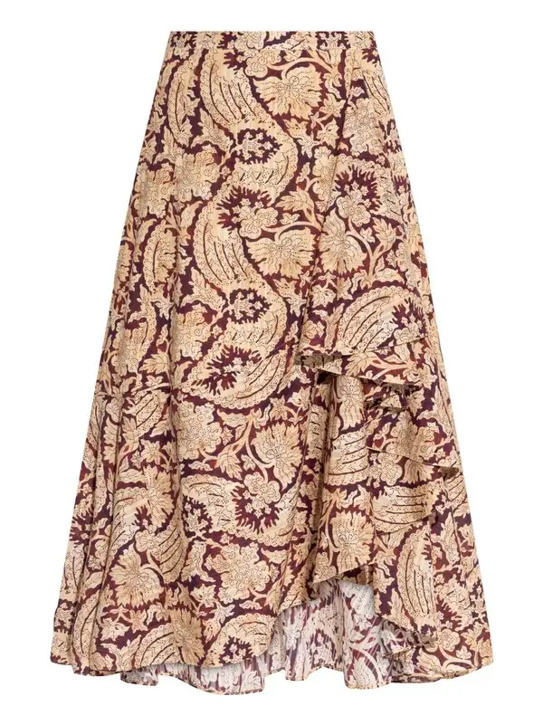 Ulla Johnson Floral Motif Midi Skirt - Multicolour